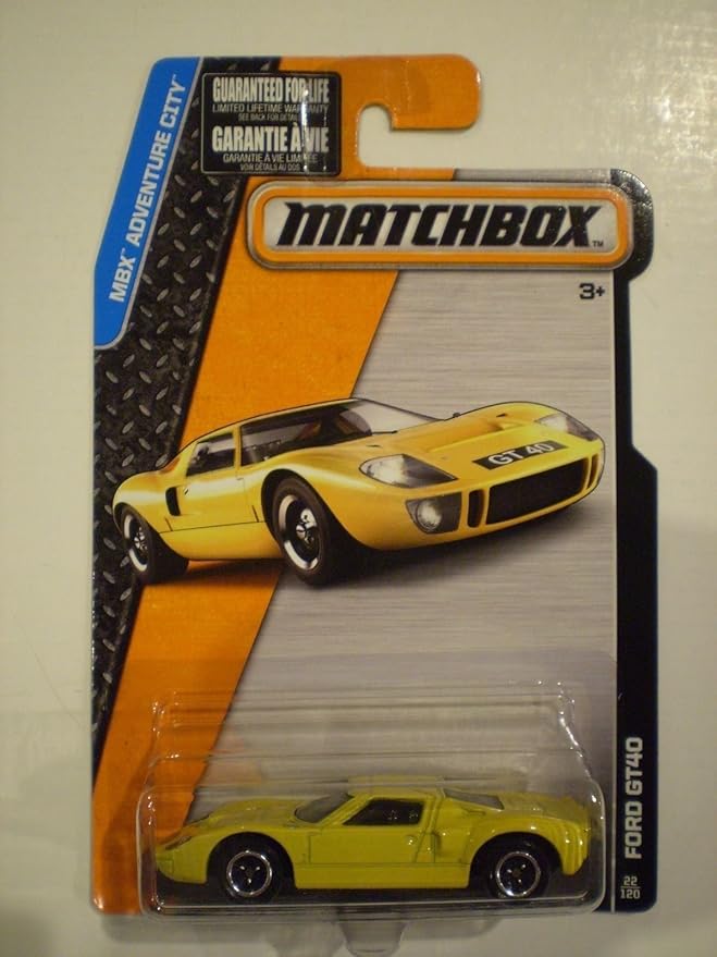 Amazon.com : MatchBox FORD GT40 Yellow matchbox on a mission mbx ...
