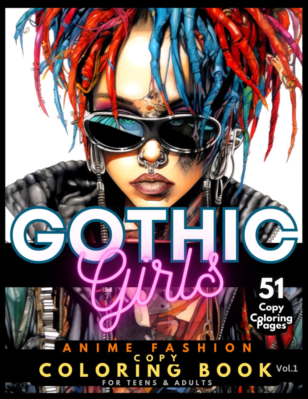 Gothic Girls - Anime Fashion Copy Coloring Book For Teens & Adults Vol ...
