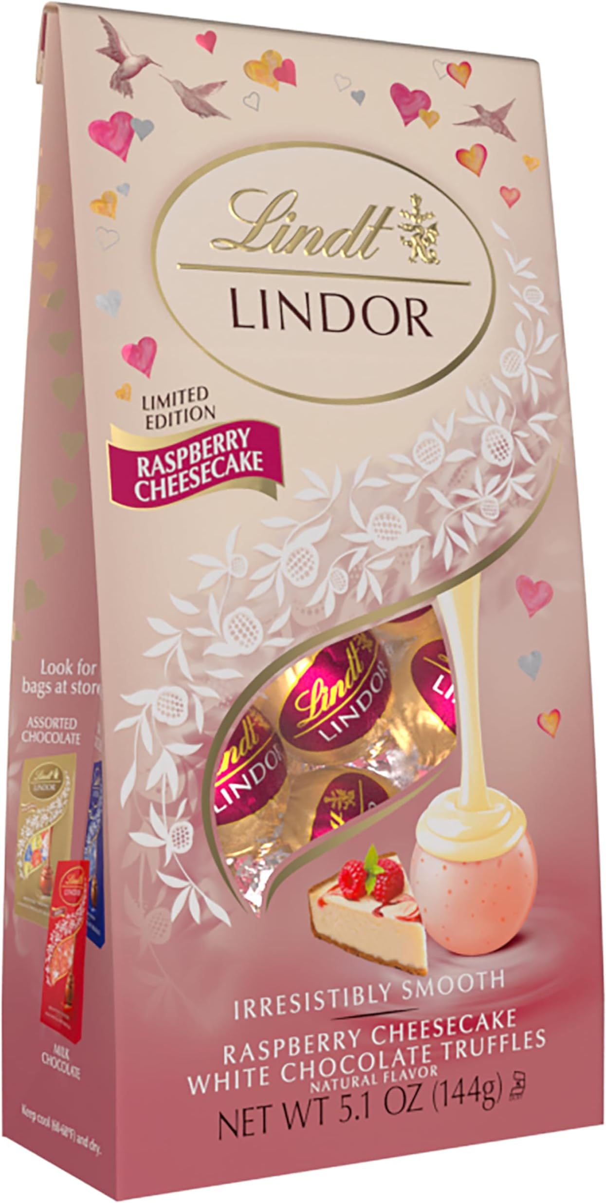 Amazon.com : Lindt LINDOR Raspberry Cheesecake White Chocolate Candy ...