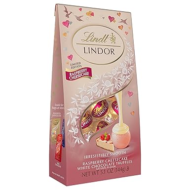 Amazon.com : Lindt LINDOR Raspberry Cheesecake White Chocolate Candy ...