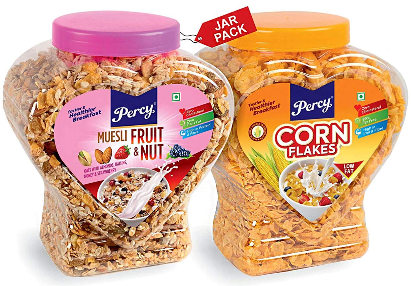 Percy Fruit and Nut Muesli and Classic Corn Flakes, Combo Pack of 2 ...