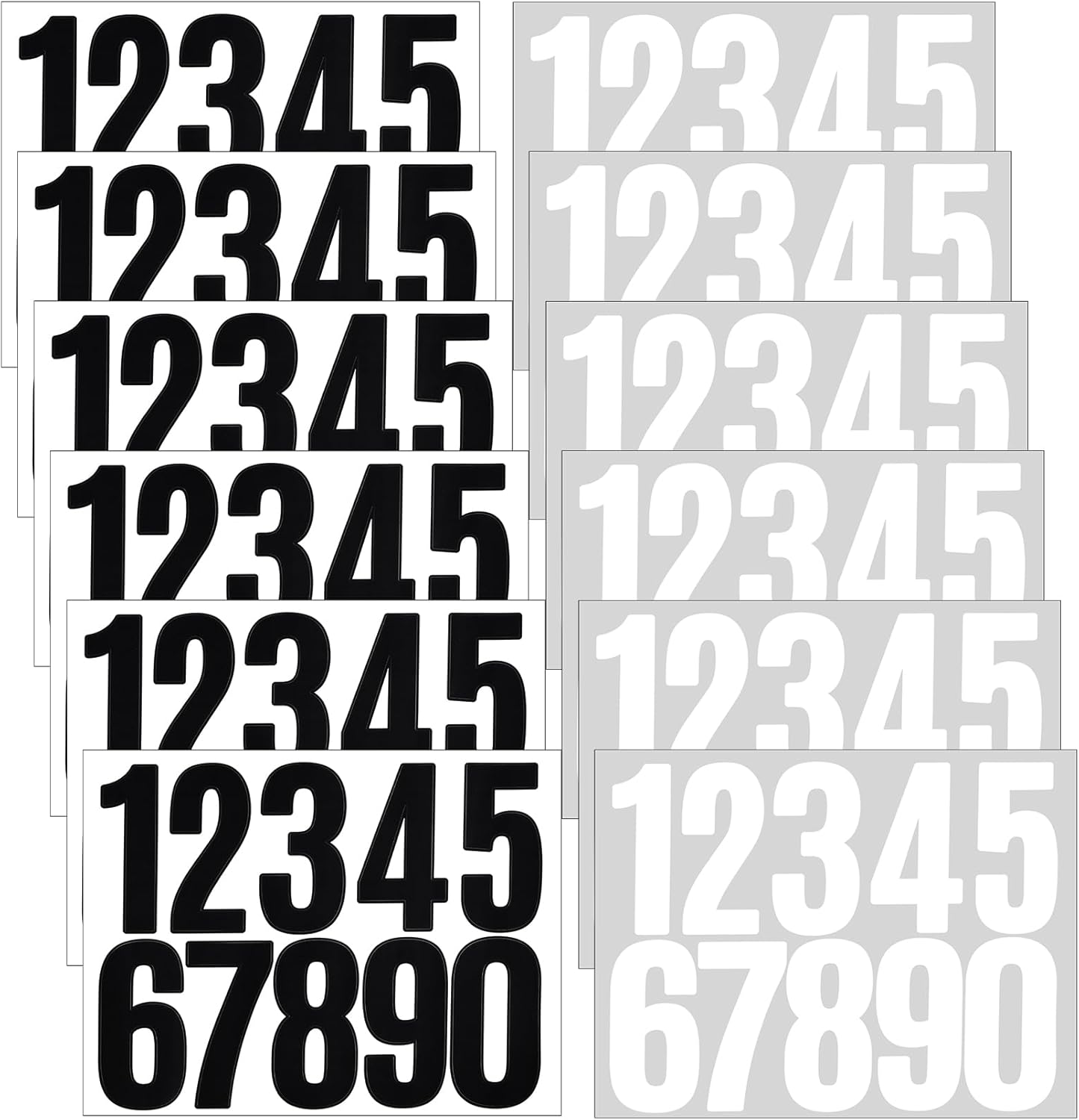 Amazon.com: 12 Sheet Vinyl Numbers 3 Inch, Self-adhesive White Number ...