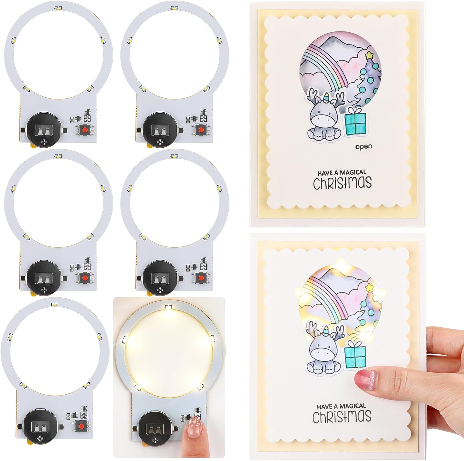 Briartw 6 pcs Halo Lights for Making Light-Up Cards,Shaker Cards,Self ...