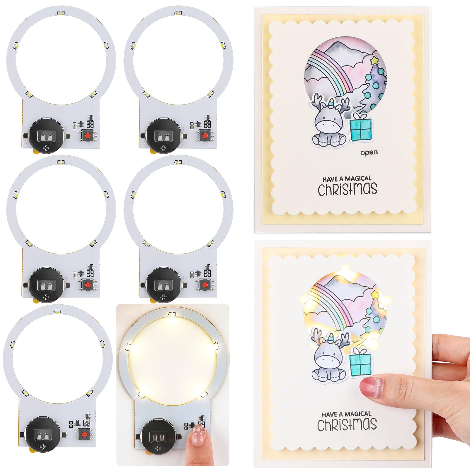 Briartw 6 pcs Halo Lights for Making Light-Up Cards,Shaker Cards,Self ...
