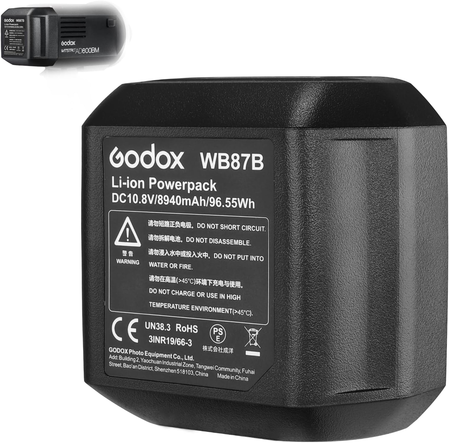 Amazon.com: Godox AD600BM & AD600BMII Original Battery – WB87B 10.8V ...