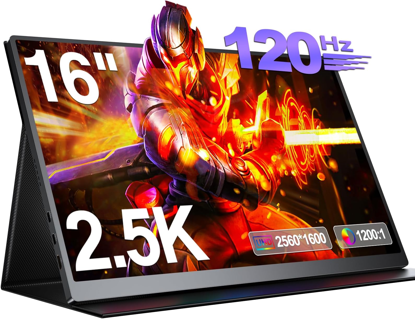 UPERFECT Portable Monitor 2K 144Hz, 16 Zoll Tragbarer Monitor USB C Display mit 2560 * 1440 IPS ...