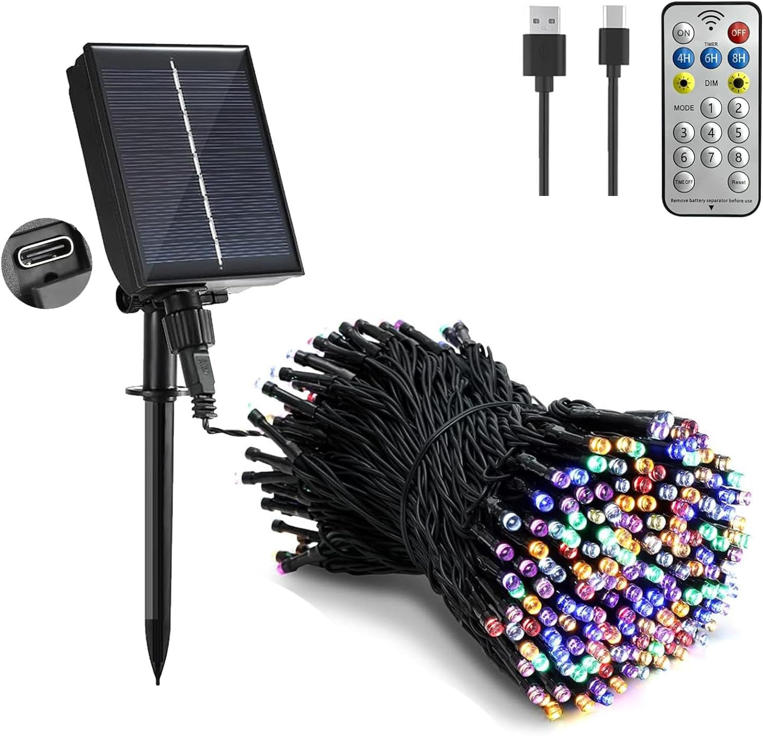 Tacobey Solar String Lights Outdoor Garden - 65Ft/20m 200 LED Solar ...