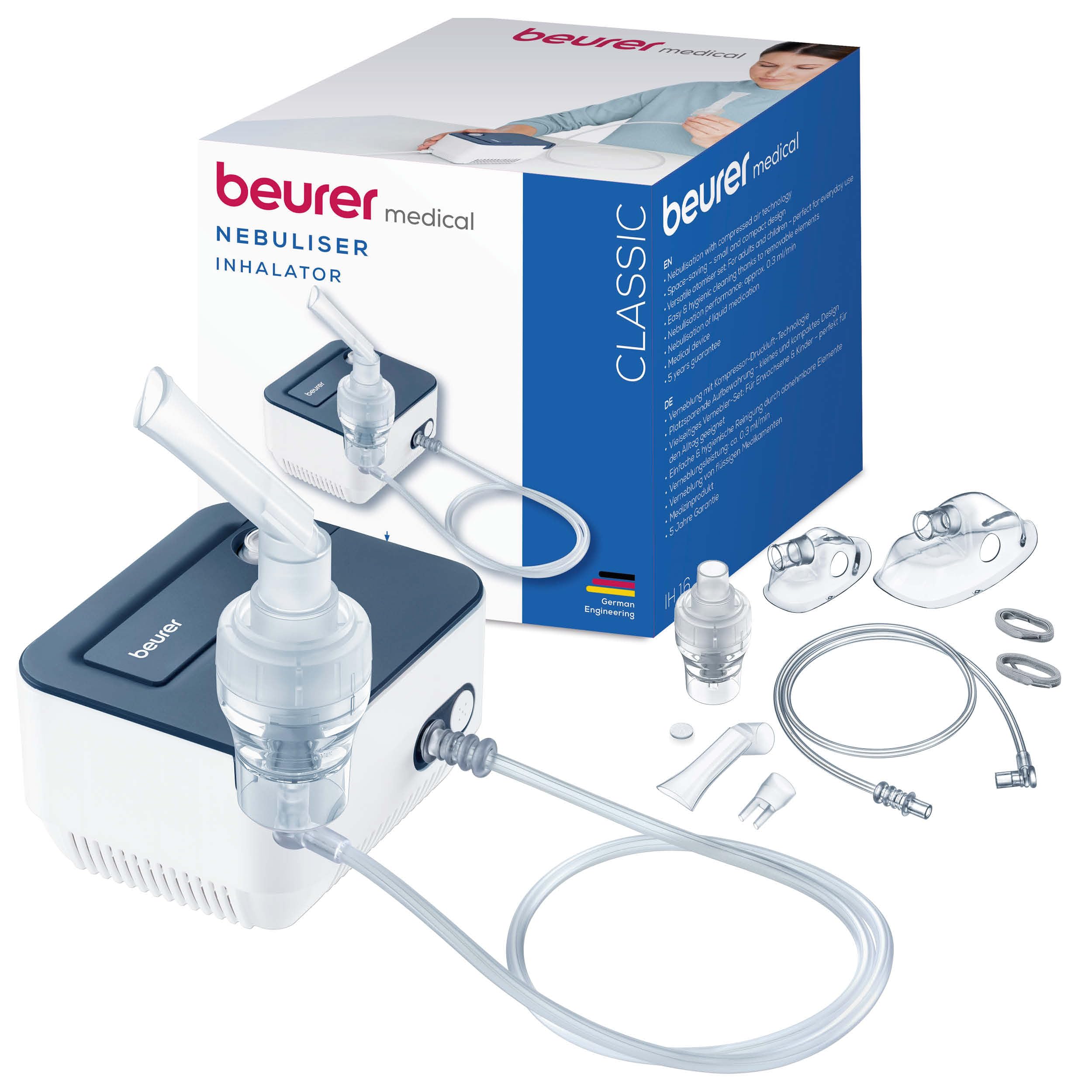 Beurer IH 16 Aerosol con tecnologia ad aria compressa mediante compressore, design compatto, per ...