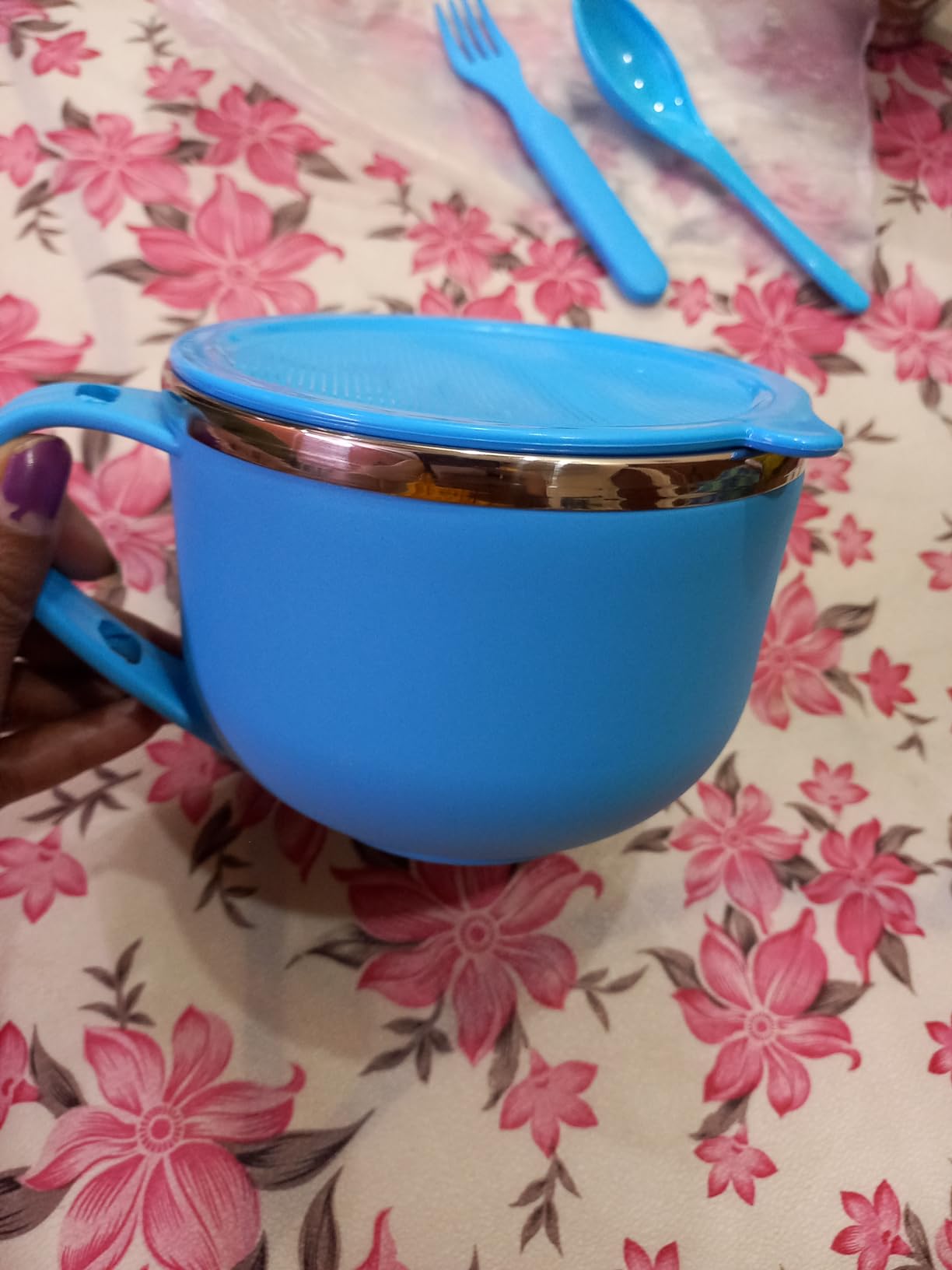 Buy Maggi & Soup Bowl Set with Spoon with Lid, Handle,Spoon Holder ...