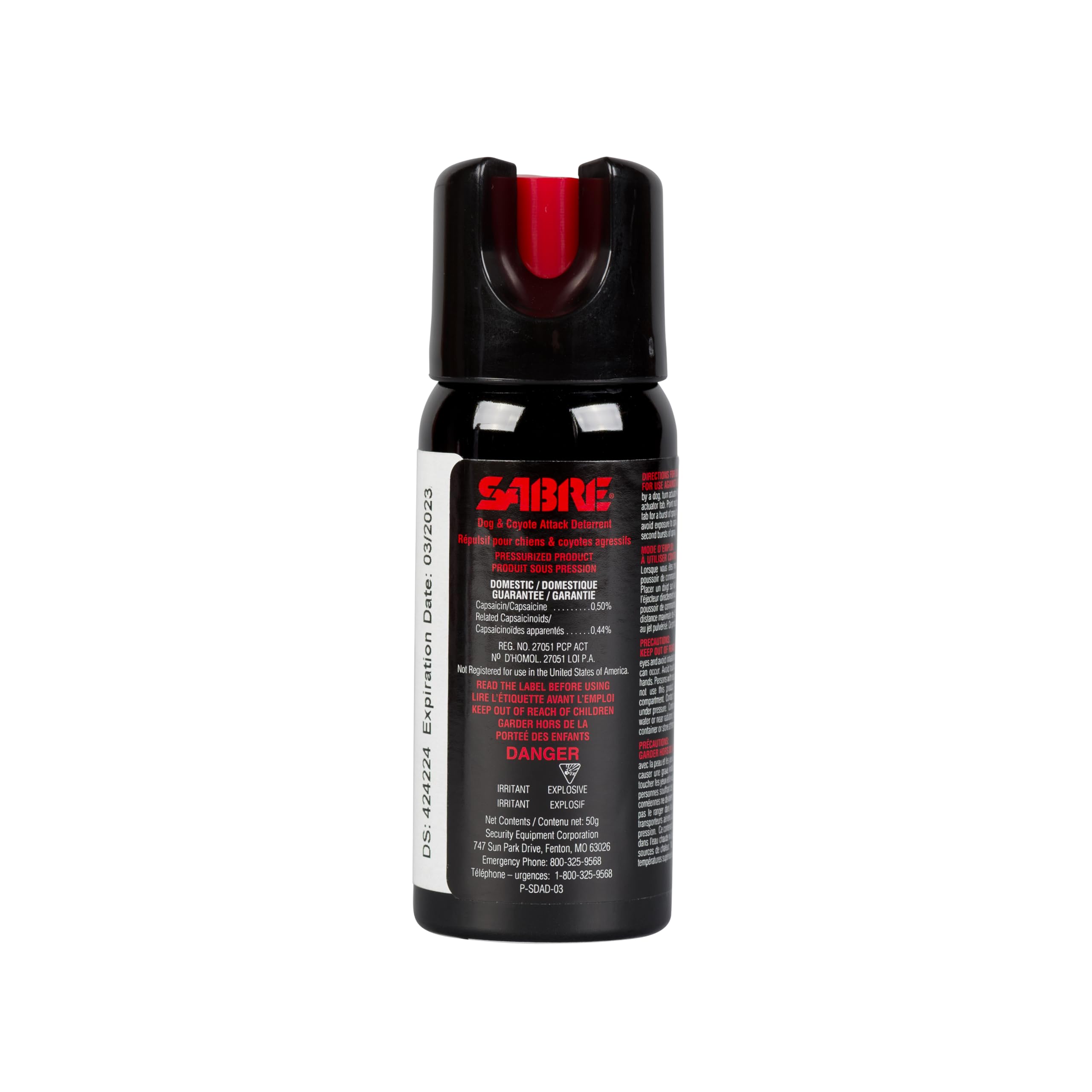 SABRE Dog Spray - Maximum Strength - Professional Size (50g) : Amazon ...