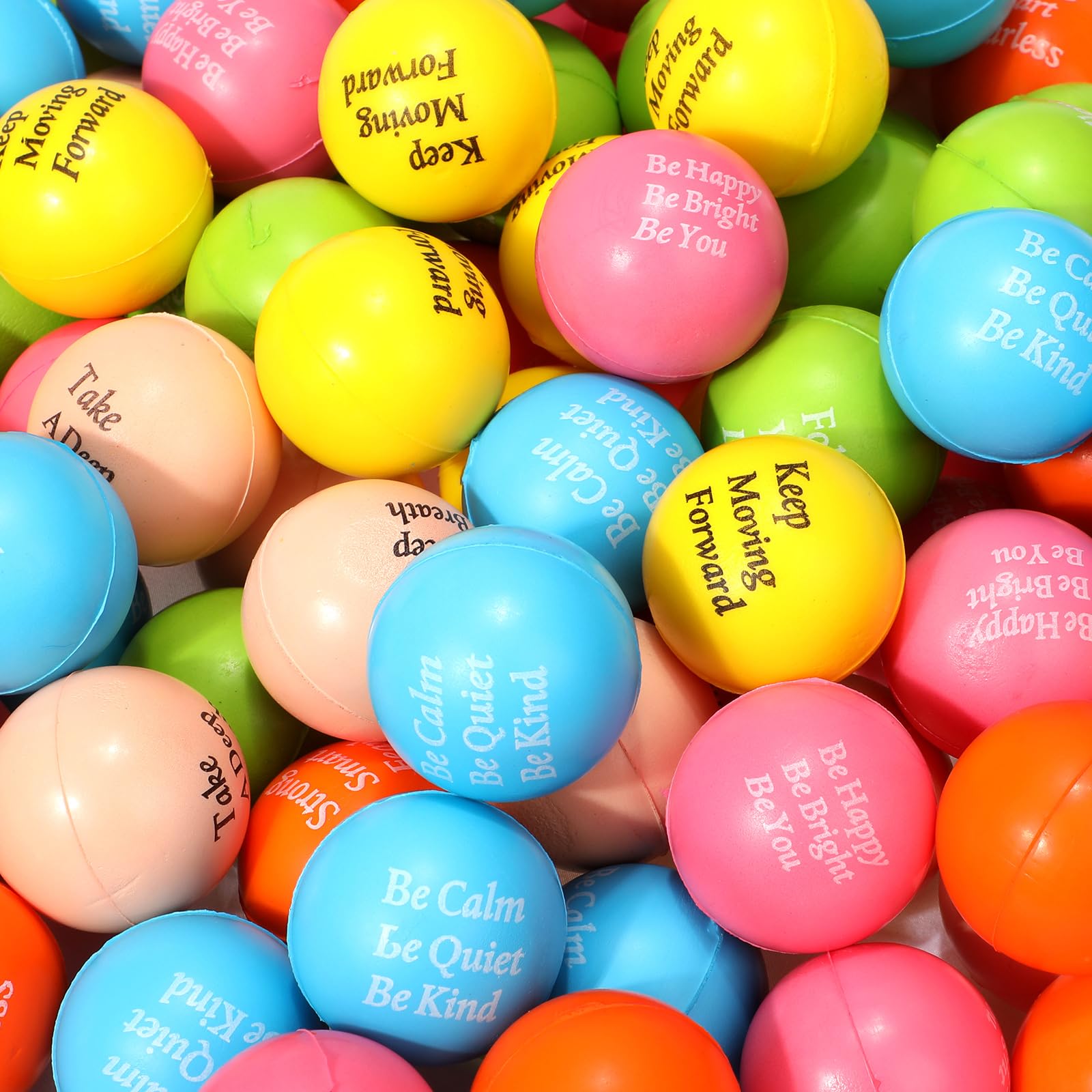 Jenaai 100 Pcs Stress Balls Motivational Anxiety Stress Relief Ball ...