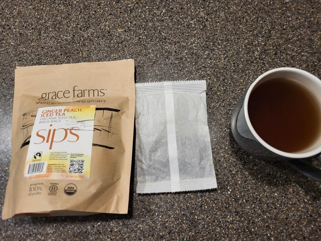 Amazon.com: Grace Farms GINGER PEACH ORGANIC ICED TEA (Twelve 1qt. Brew ...