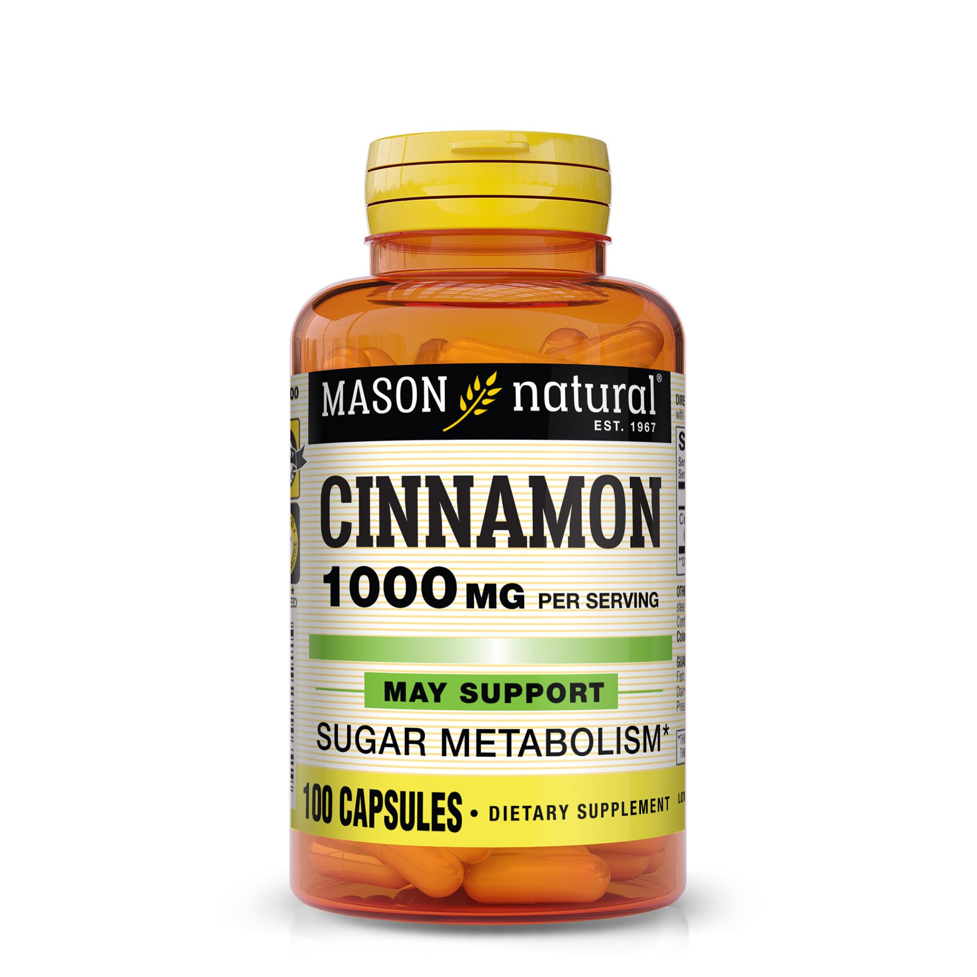 Amazon.com: MASON NATURAL Cinnamon 1000 mg Natural Dietary Supplement ...