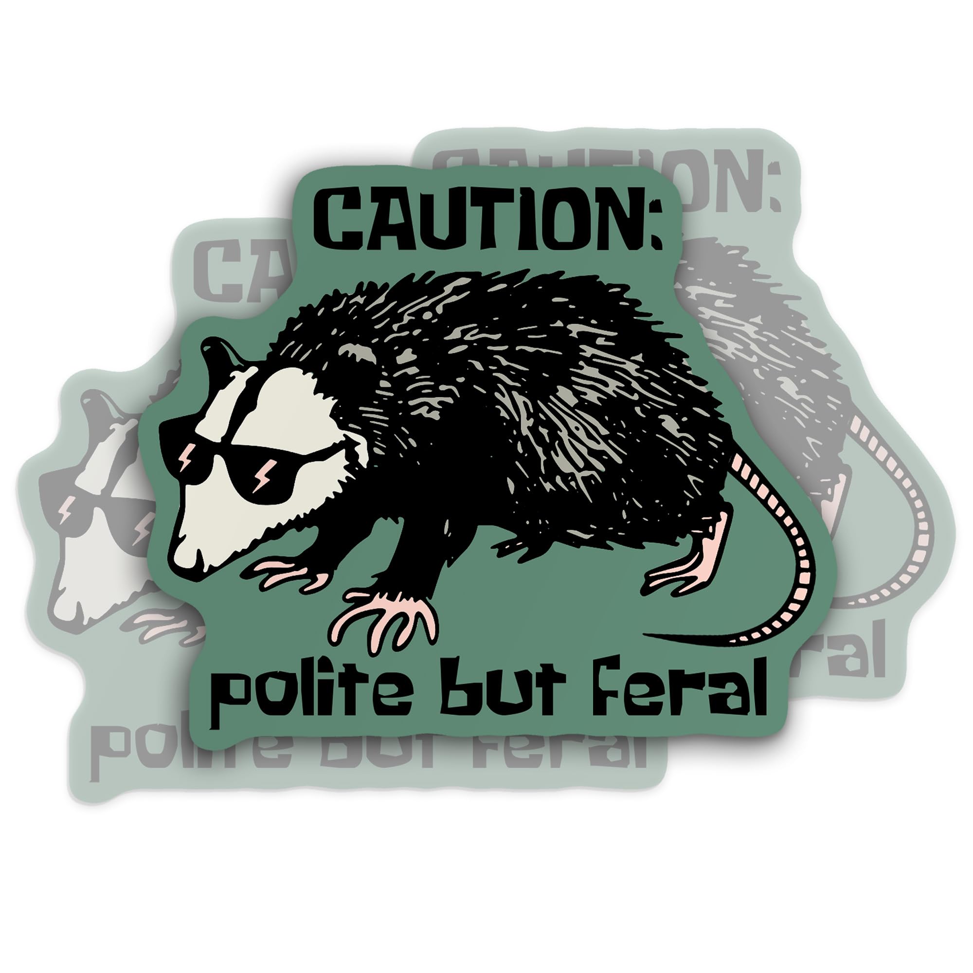 Amazon.com - Polite But Feral Possum Sticker Funny Opossum Possum Trash ...
