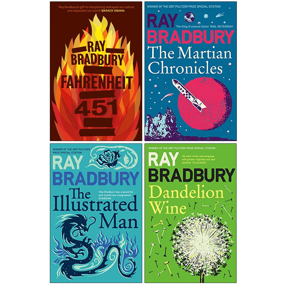 Ray Bradbury Collection 4 Books Set (Fahrenheit 451, The Martian ...