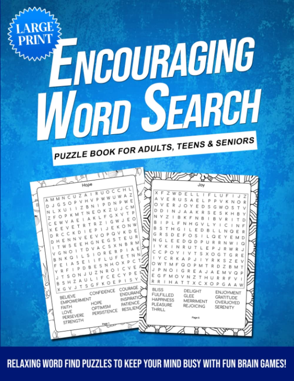 Encouraging Word Search Puzzle Book for Adults, Teens and Seniors ...