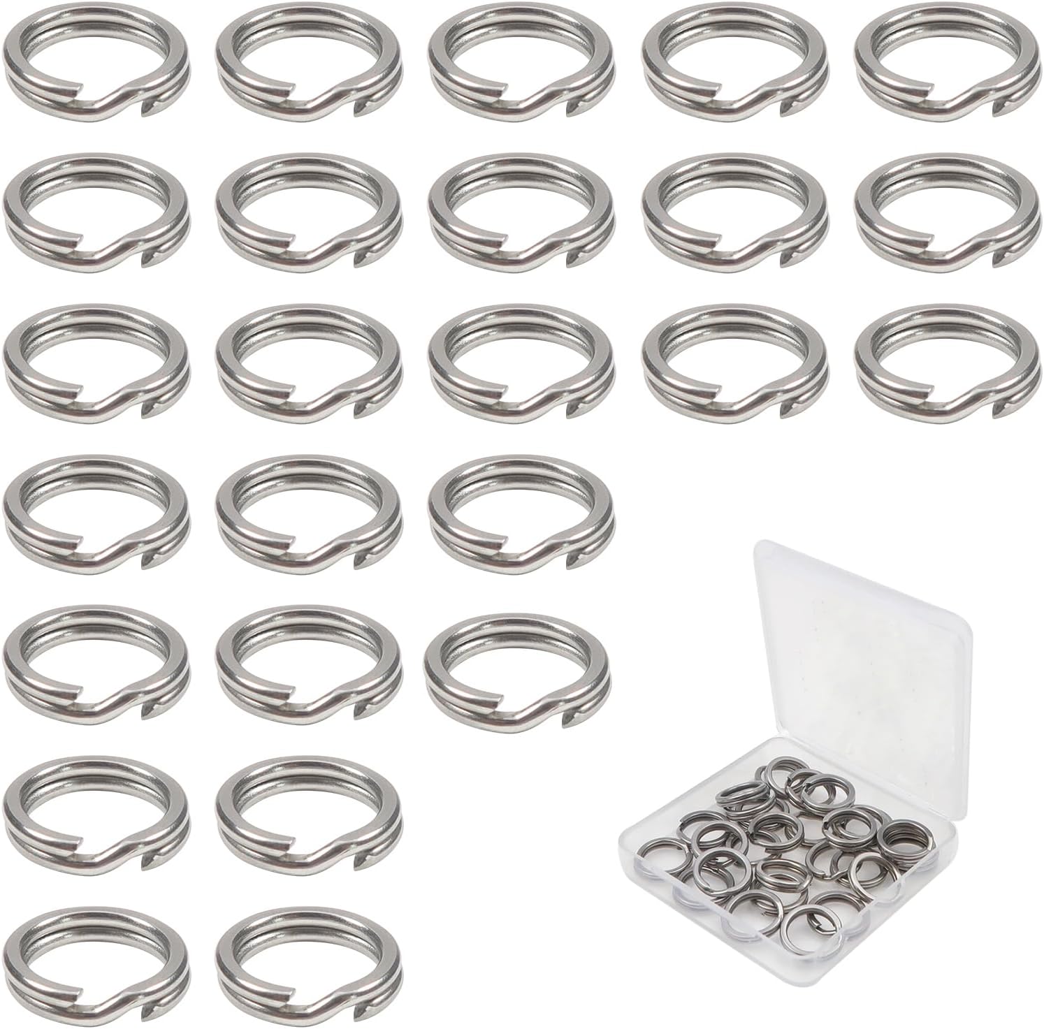 TOAOB 30 PCS Flat Split Rings Jump Rings 10 mm Small Keyring Loops ...