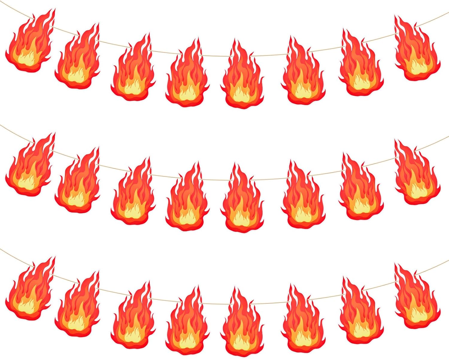 Amazon.com: 3pcs Fire Flame Banner, Pre-Strung Fire Flame Decorations ...