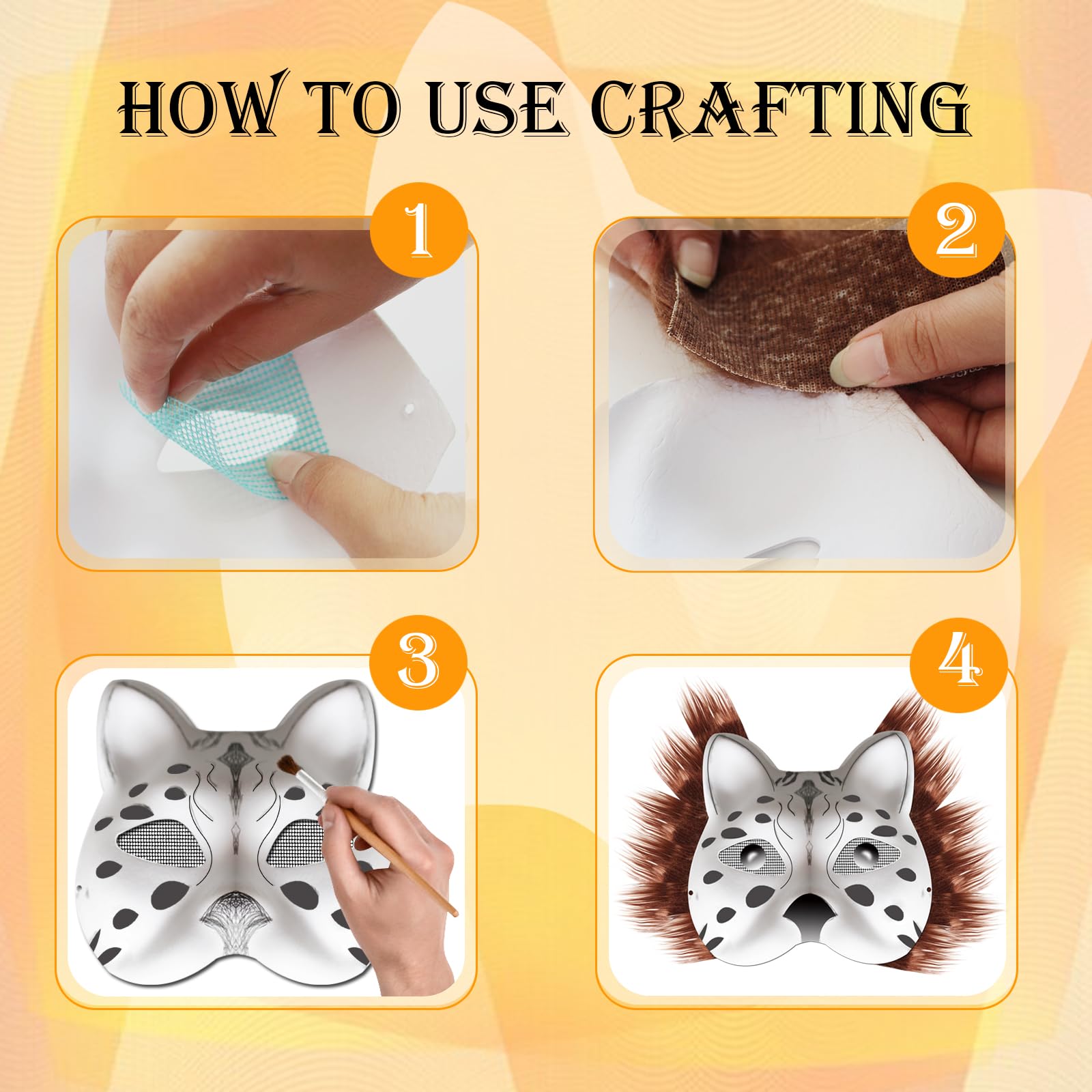 DIY Therian Masken Set Haizibo 10 Stück DIY Katzenmaske, Therian Mask ...