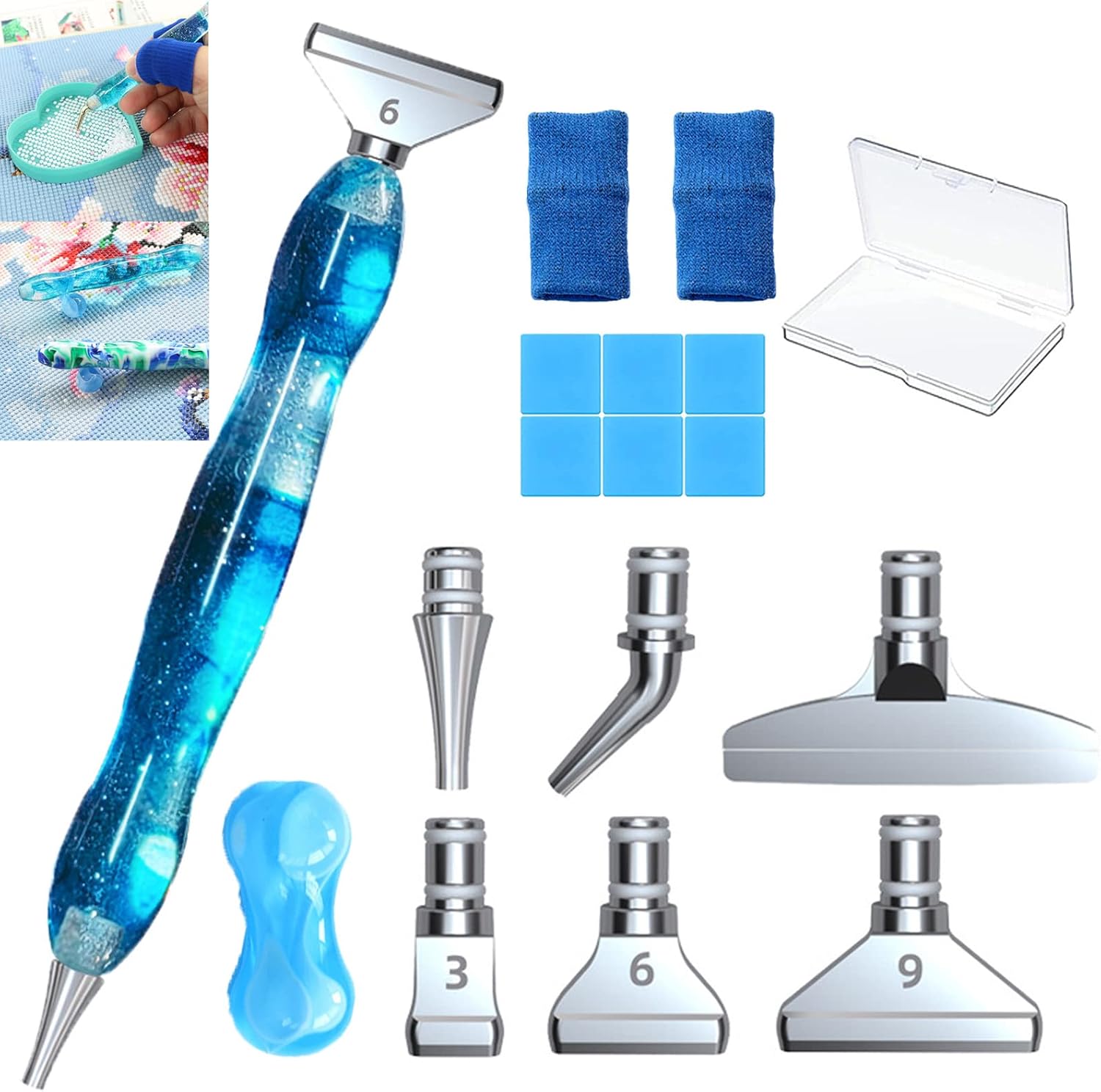 Amazon.com: 17pcs Silver Metal Tips Diamond Painting Pen Kits, 6pcs ...