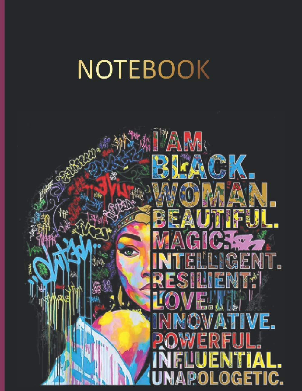 I am Black Woman Beautiful Magic Intelligent: Blank Lined Notebook ...