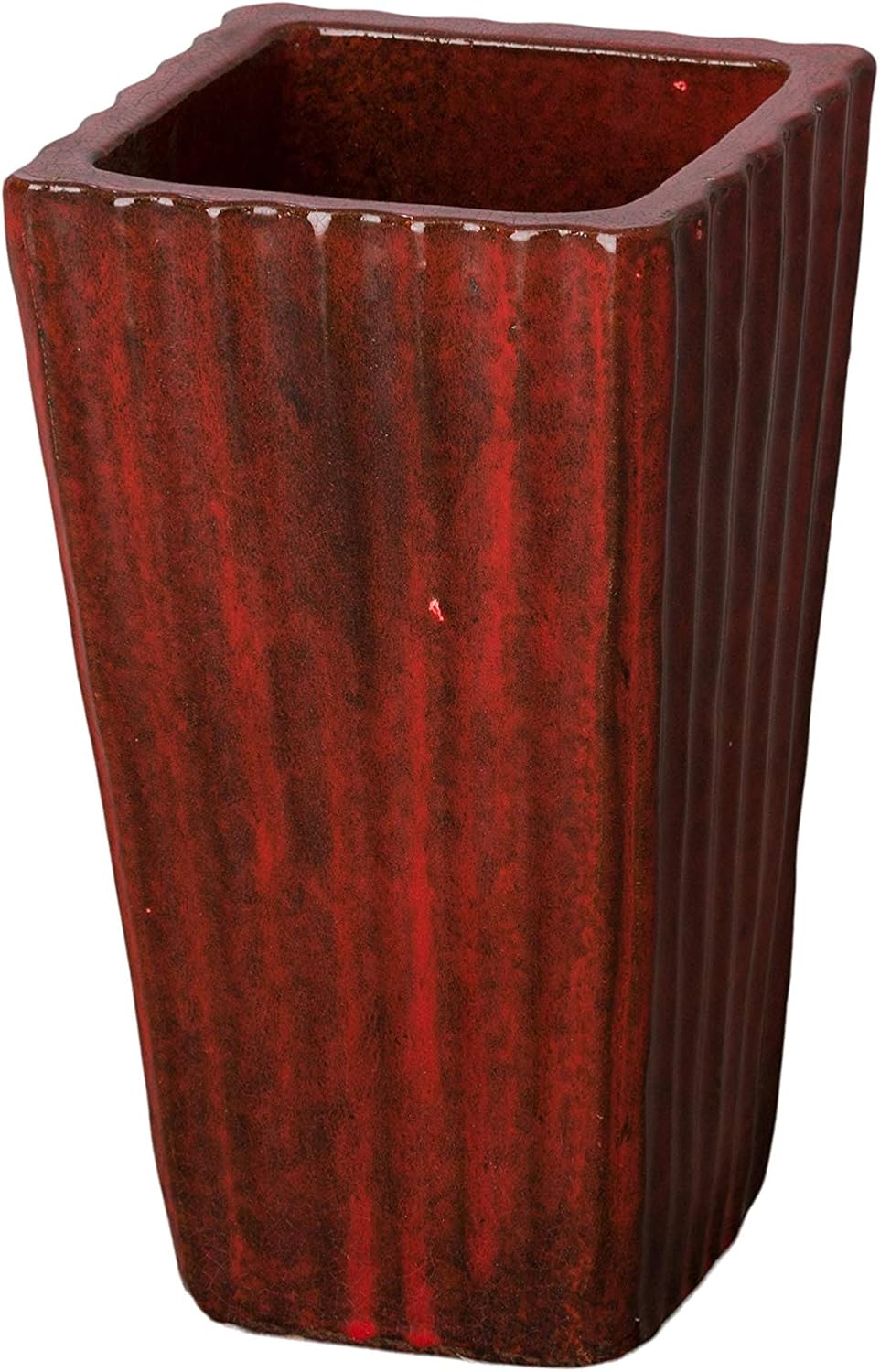 Amazon.com : Emissary Tropical Red Ceramic Square Planter (9.5 in. L x ...