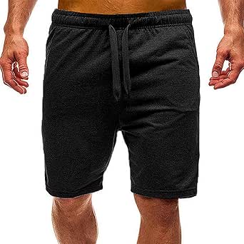 Generic Mens Athletic Shorts Without Pockets Men's Solid Color Casual ...