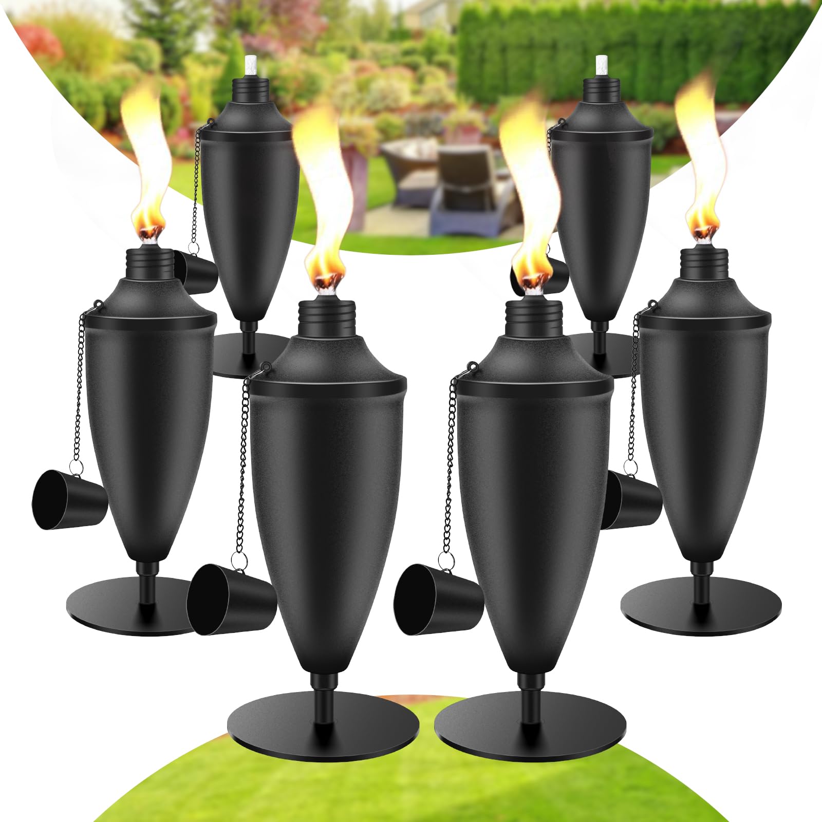 Amazon.com : ZSPENG 6 Pack Metal Tabletop Torches,22 oz Citronella ...