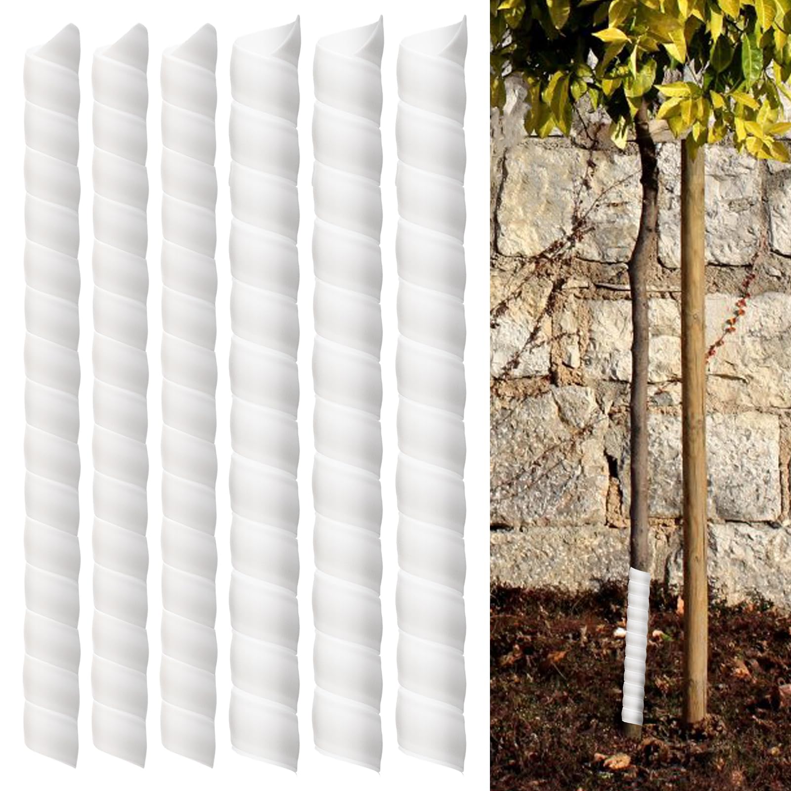 Amazon.com : 6 Pcs Tree Trunk Protector-2 Size Plastic Spiral Tree ...