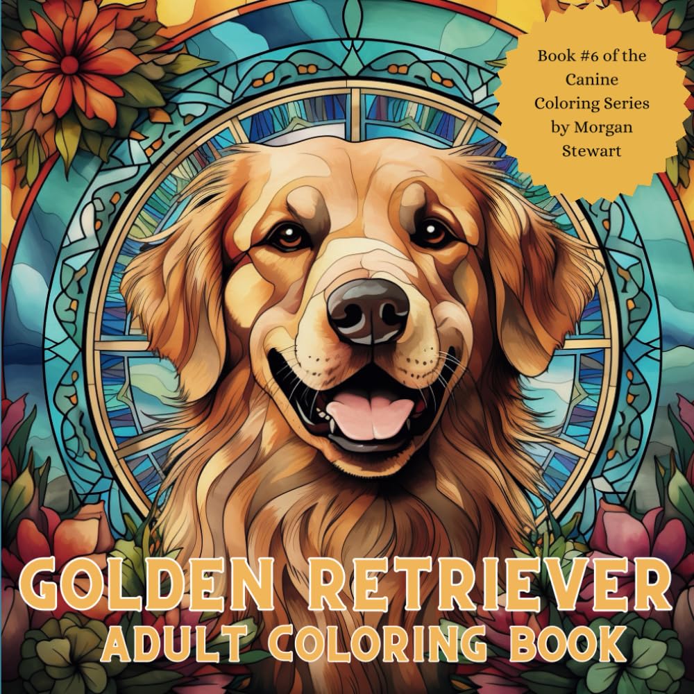 Amazon.com: Golden Retriever Coloring Book: A 50-image adult coloring ...