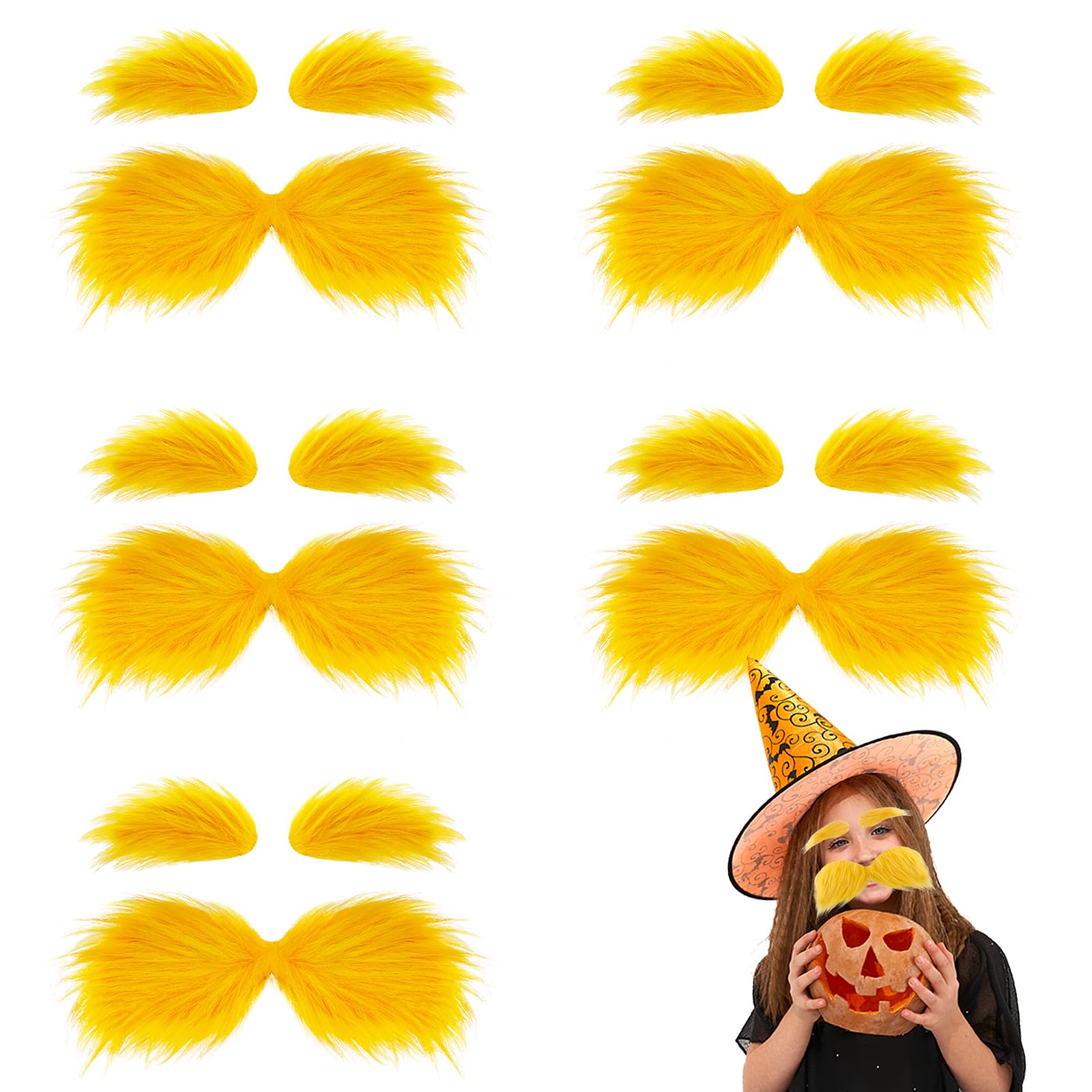 Amazon.com: 6 Sets Orange Mustache and Eyebrows,DIY Self Adhesive Fake ...