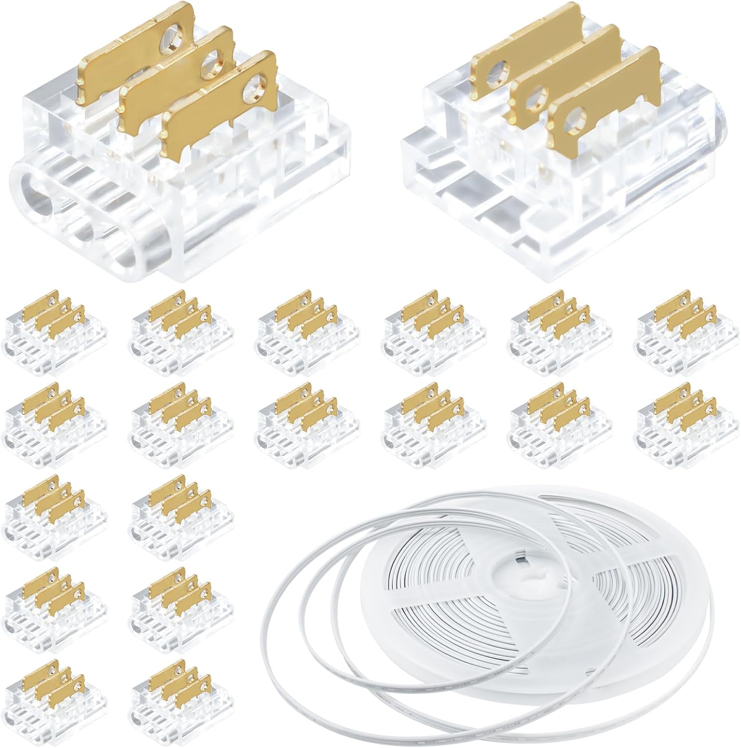 RGBZONE 3 Pin 10mm Disposable LED Strip Kit 20Pcs 10mm 3Pin LED Strip ...
