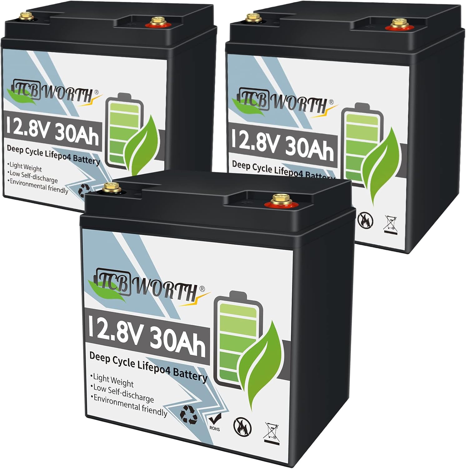 12V 30Ah Lithium Battery, LiFePO4 Batteries with 30A BMS, Deep Cycle ...