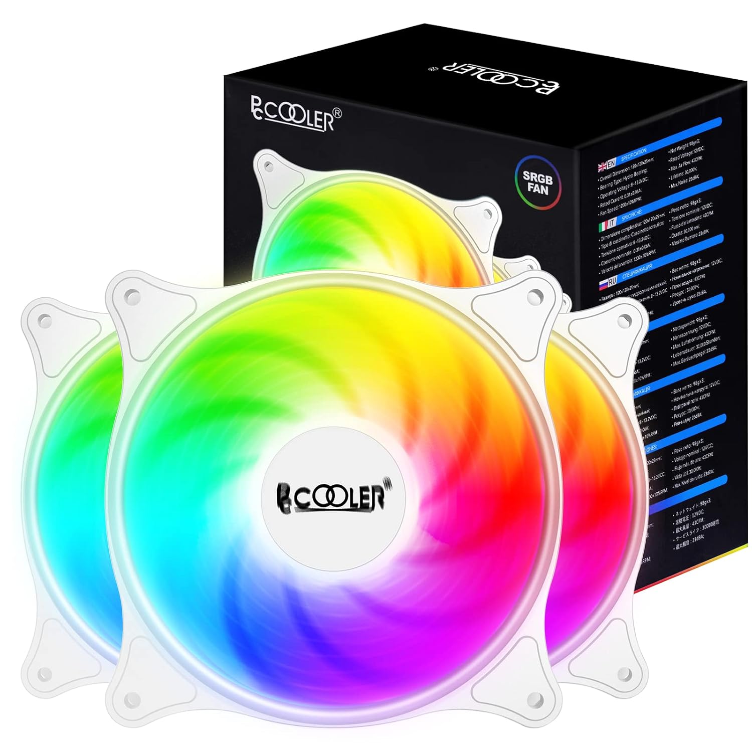 Amazon.com: PCCOOLER Ventilador de carcasa de 4.724 in, paquete de 3 ...