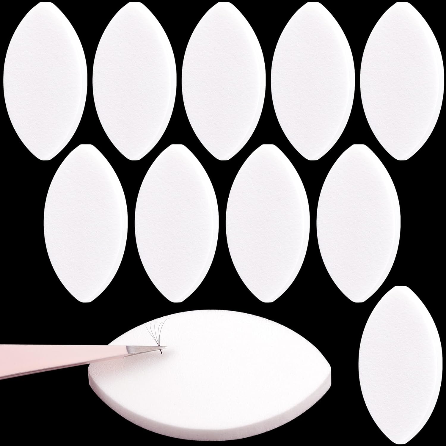 Amazon.com : OIIKI Eye Shaped Practice Sponge - 10pc Lash Exercise ...