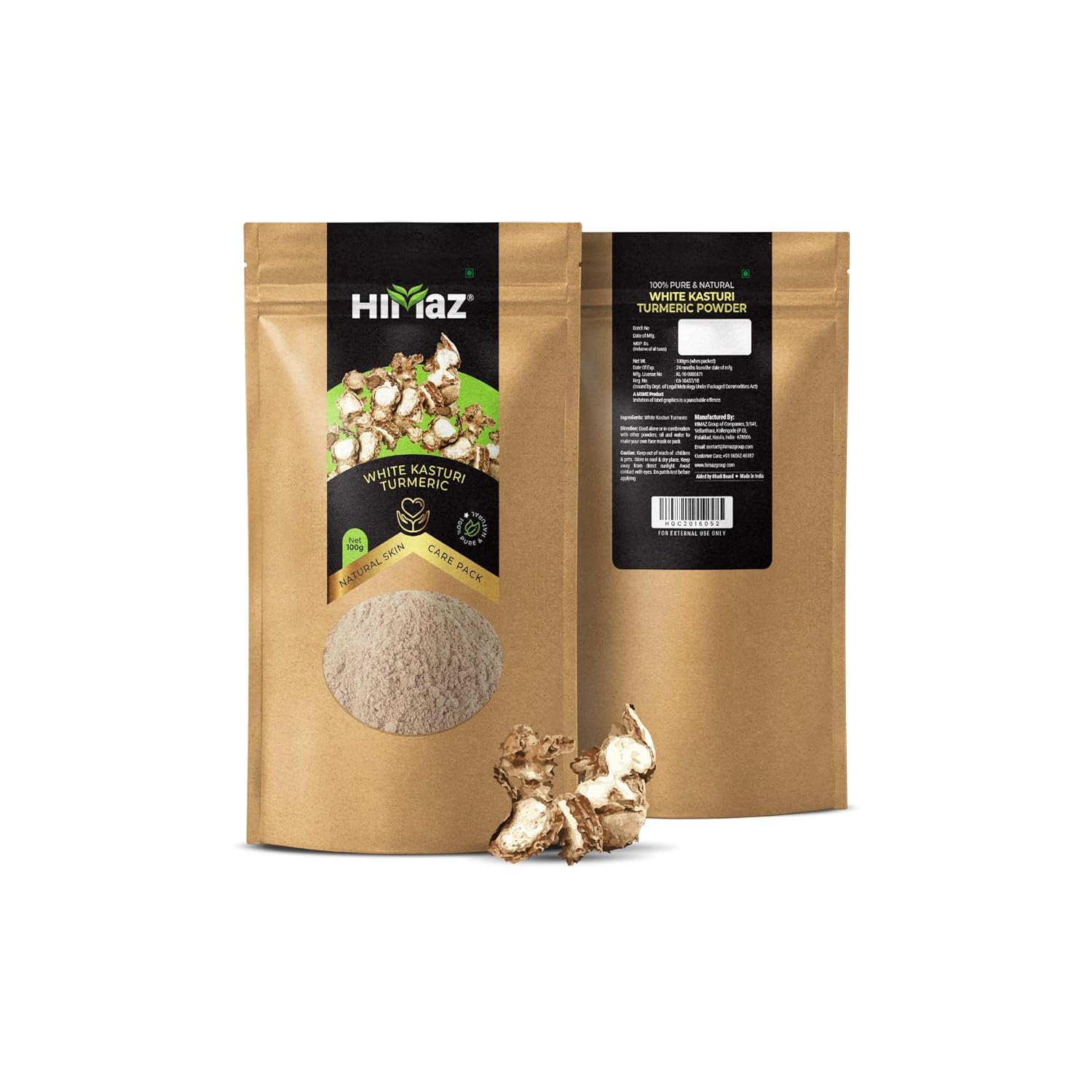HIMAZ White Turmeric Powder 100gm - Natural Poolankilangu or Kichili ...