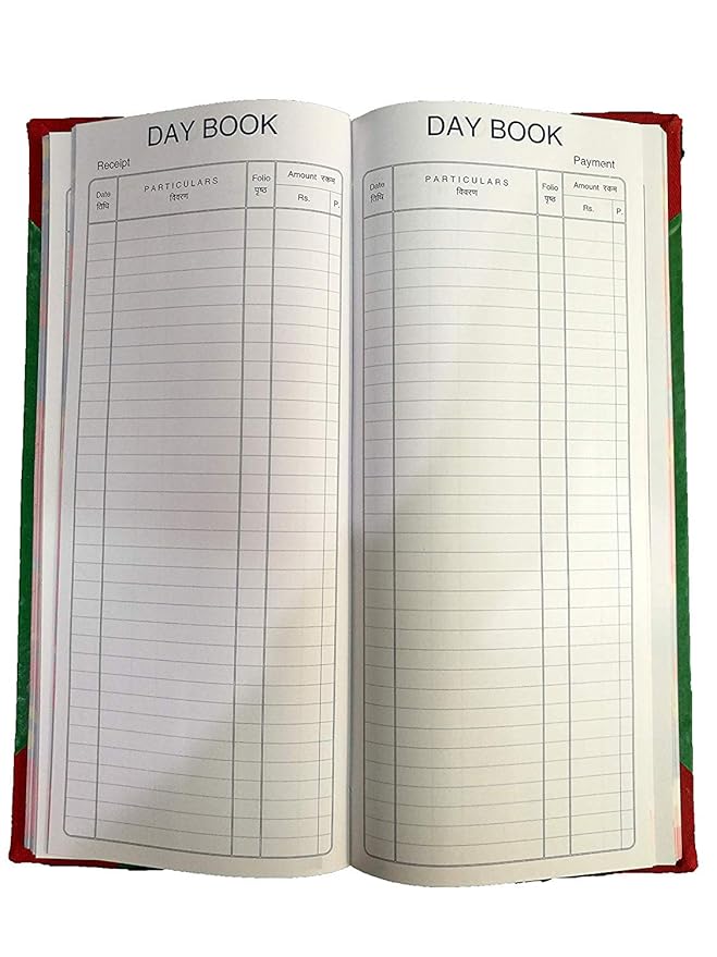 LRS Day Book Red Half Canvas PVC Binding - (500 Sheets - 1000 Pages ...