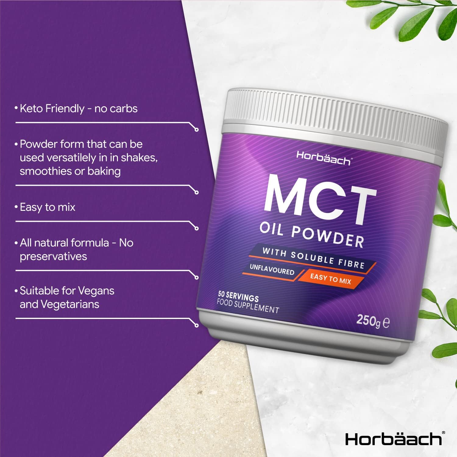 MCT Powder 250g with Acacia Prebiotic Fibre | Medium Chain ...