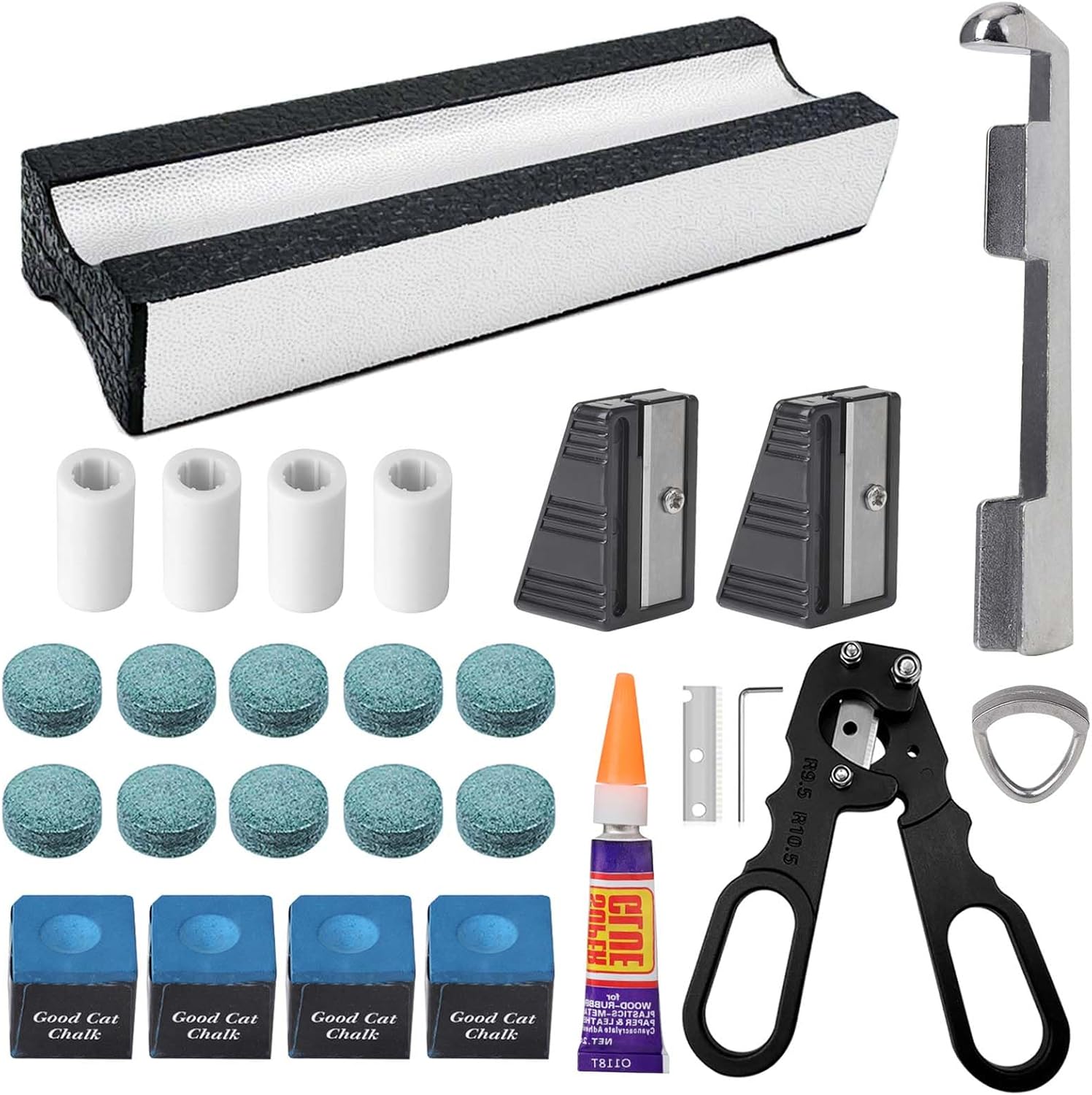 Amazon.com : BESTINJYAN 25 pcs Pool Cue Tips Replacement Kit, 3 in 1 ...