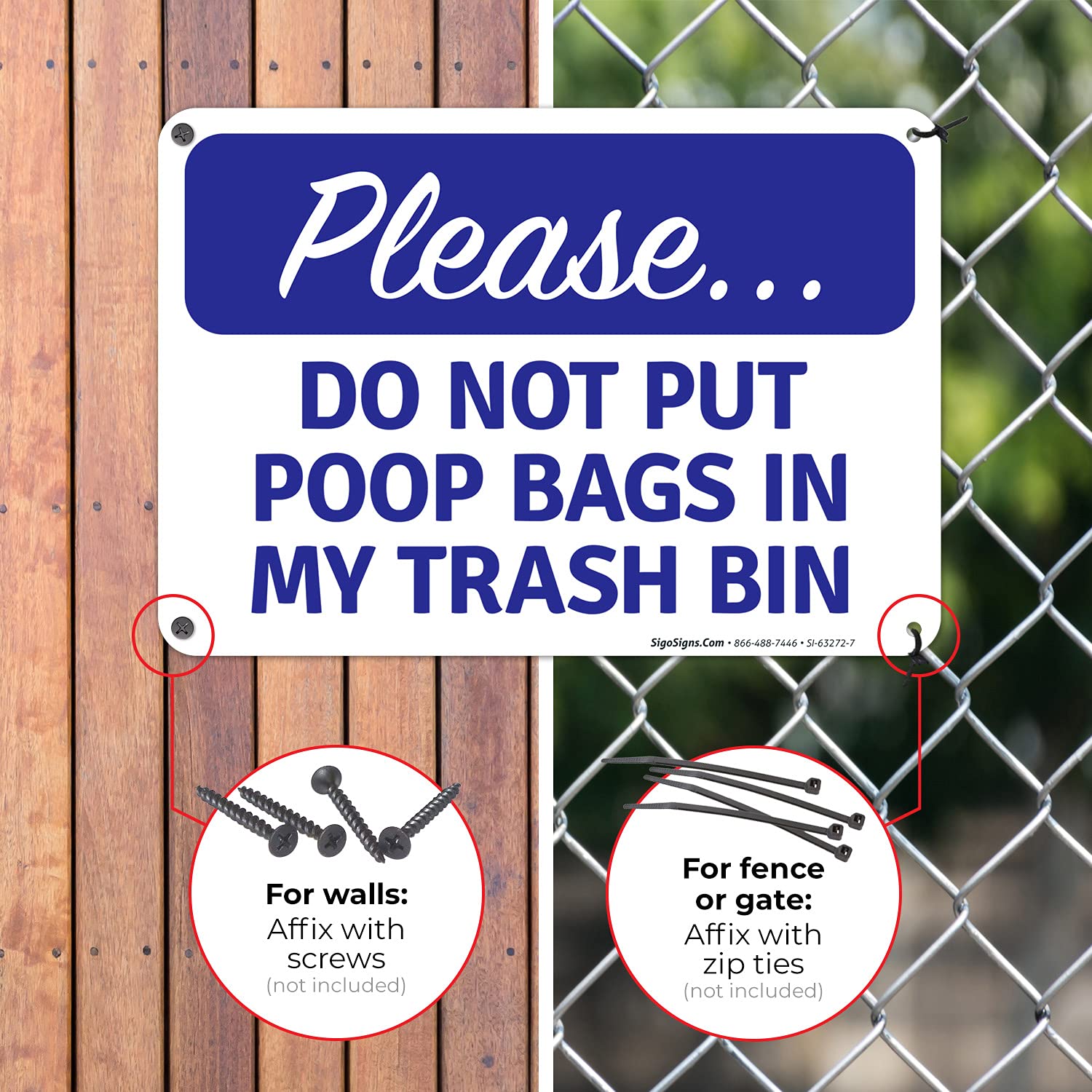 No Dog Poop Bag Sign