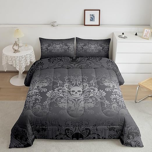 Amazon.com: Adults Black Damask Bedding Set Antique Victorian Baroque ...