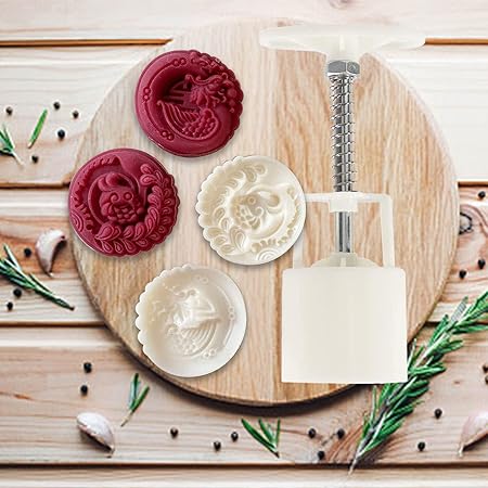Amazon.com: Mooncake Press Molds，Hand Press mooncake Dessert DIY with ...