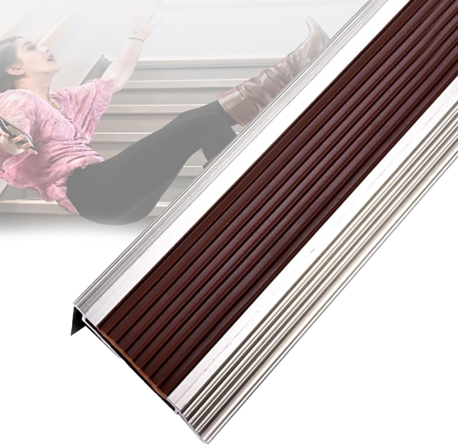 PIFUTER Alloy Staircase Anti-Slip Strip, Outdoor Stair Treads Nosing ...