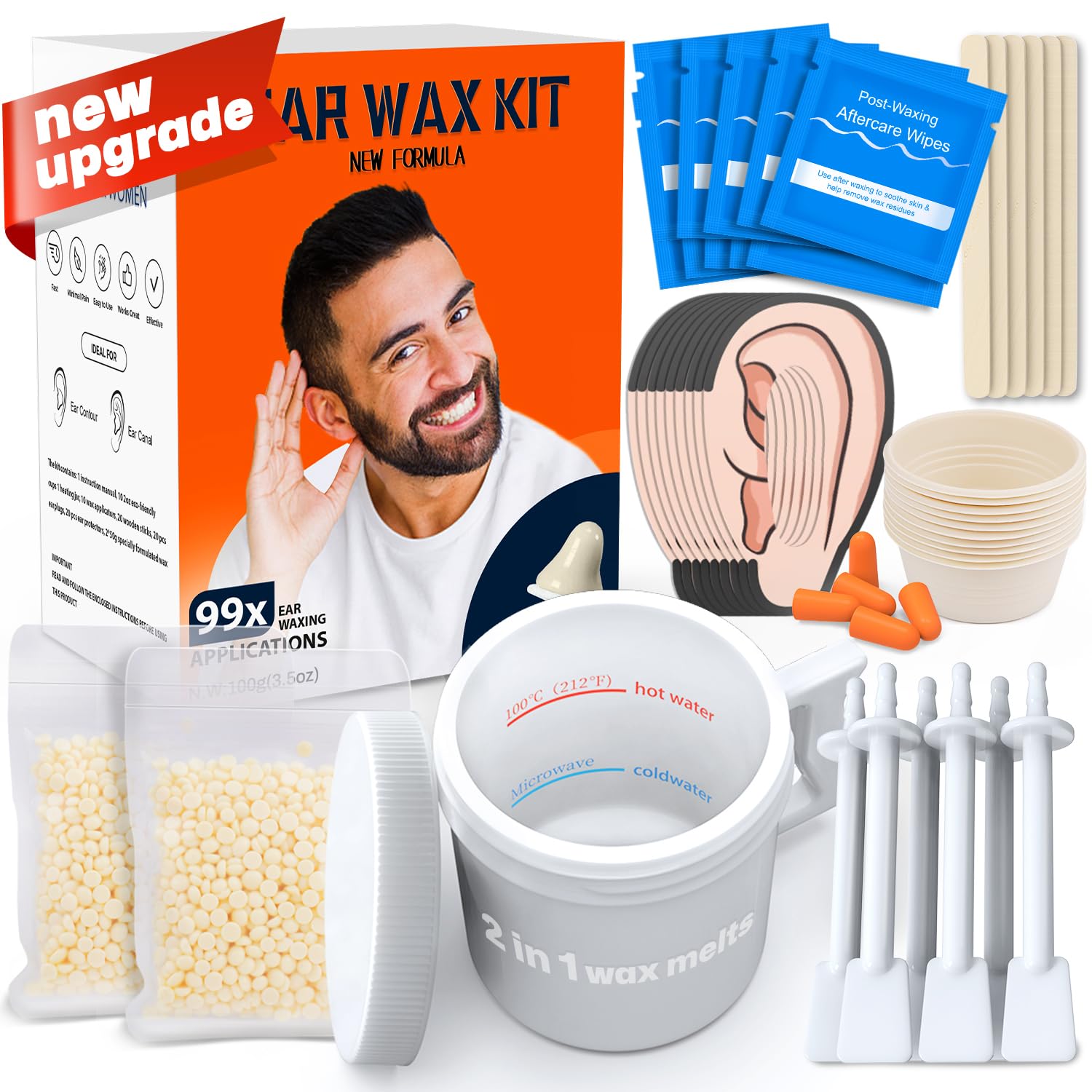 Amazon.com : Wokaar 2-in-1 Ear & Nose Waxing Kit for Men & Women | 100g ...