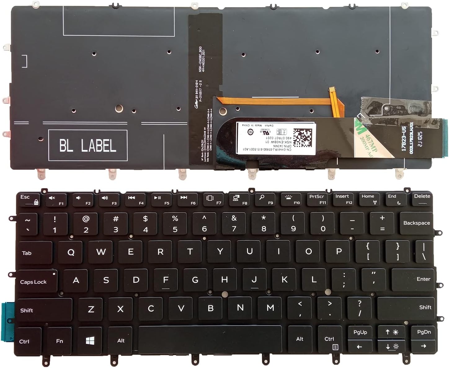 Tiugochr Laptop Replacement US Layout with Backlight Keyboard for Dell ...