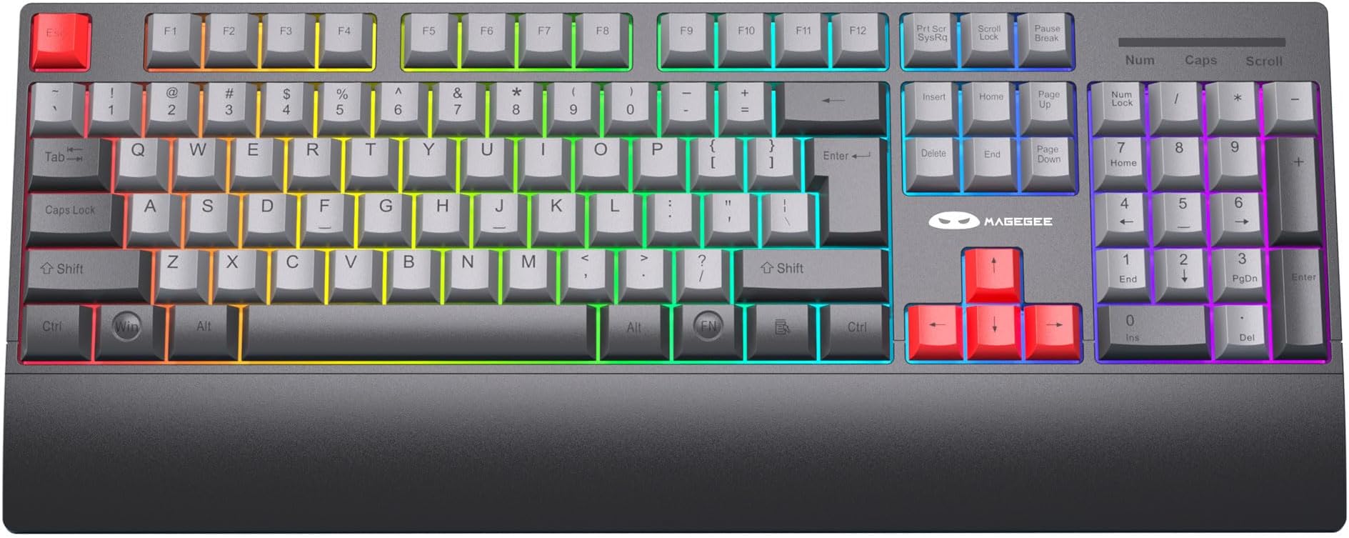 Amazon.com: MageGee Wireless Gaming Keyboard, Full Size RGB LED Backlit ...