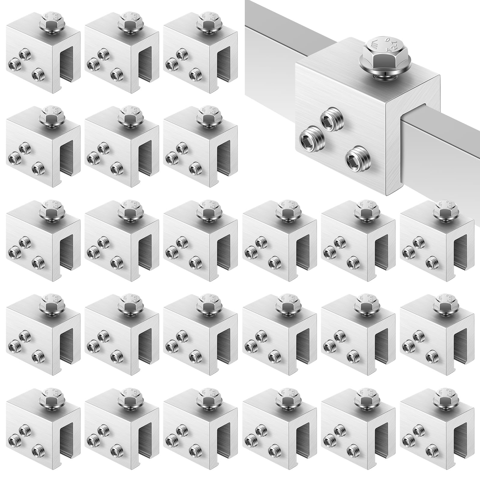 Tandefio 24 Sets Roof Clamp for Standing Metal Roof Standing Seam Roof ...
