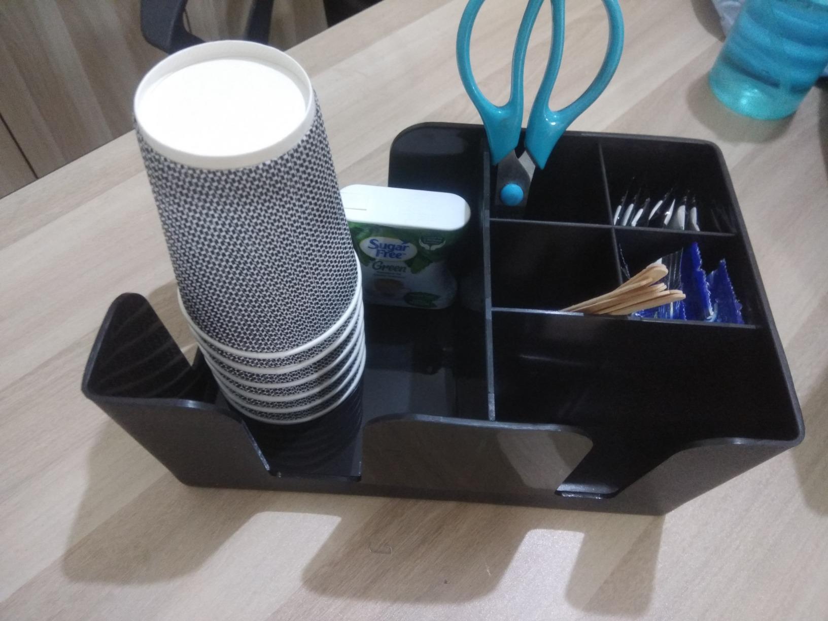 Andrew James Pack of 2 Plastic Bar Caddy Organizer & Straw Holder with ...