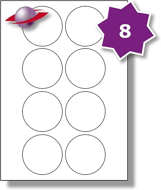Label Planet® 8 Per Page/Sheet, 5 Sheets (40 Round Sticky Labels ...