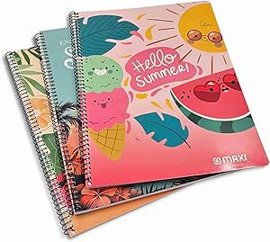 Maxi Spiral Notebook 65 Gsm A4 [225x295mm] 100 Sheets Summer Vacation ...
